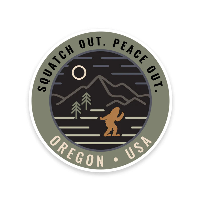 Peace Out Squatch Sticker – The Bend Store