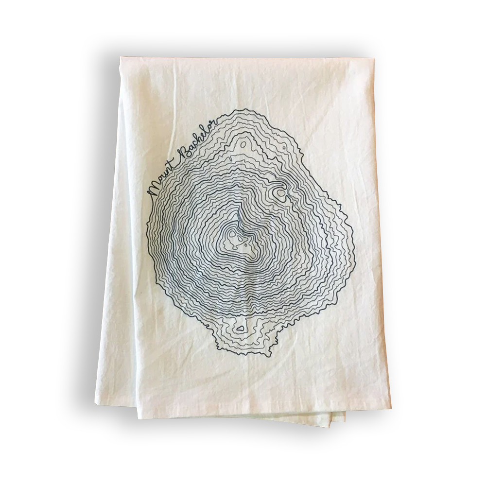 Mt. Bachelor Topo Tea Towel – The Bend Store