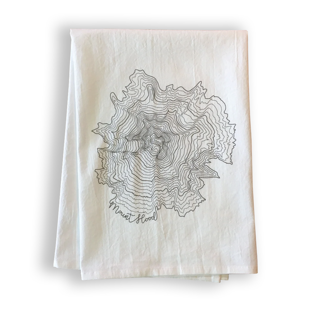 Mt. Hood Topo Tea Towel – The Bend Store