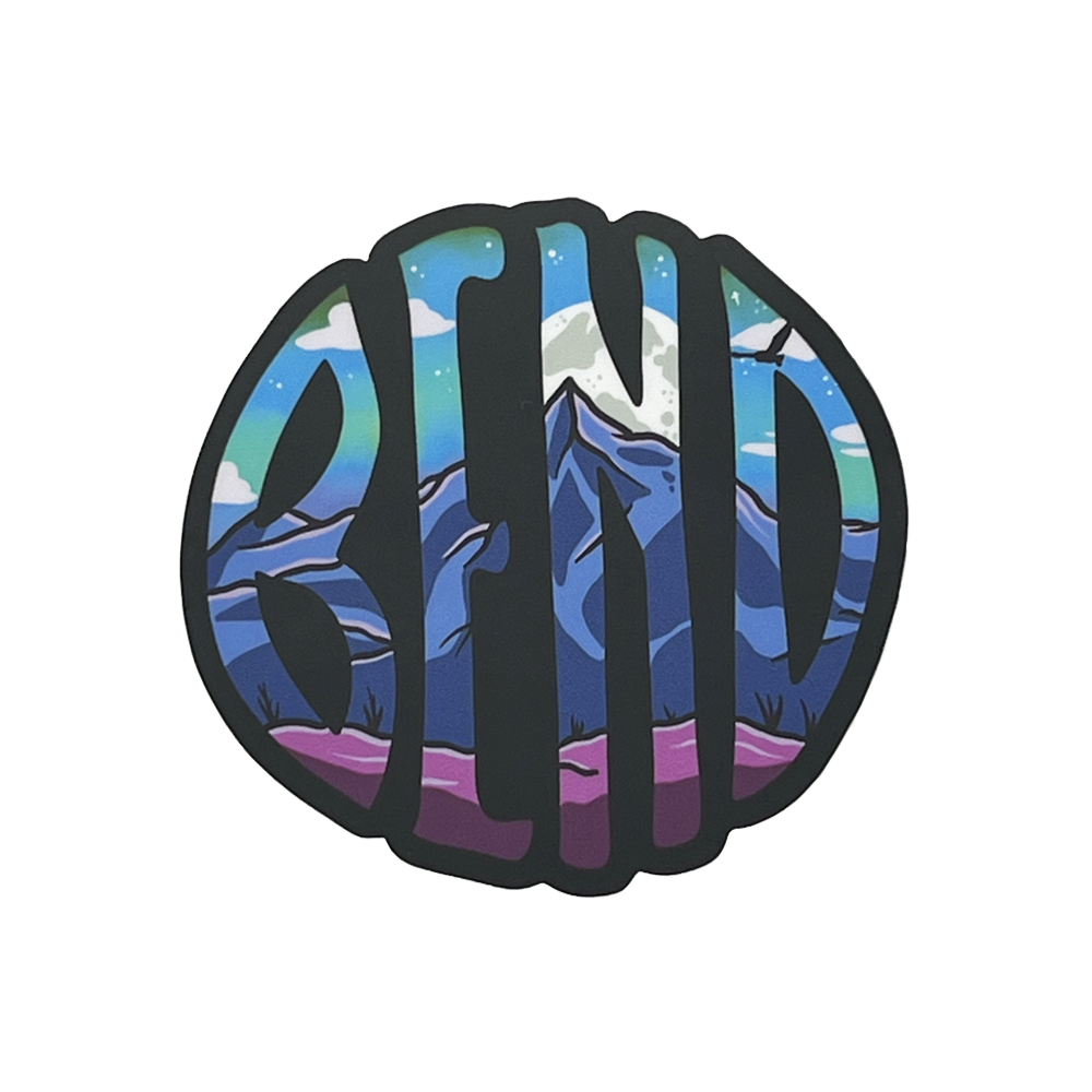 Bend Nighttime Mountain Sticker – The Bend Store